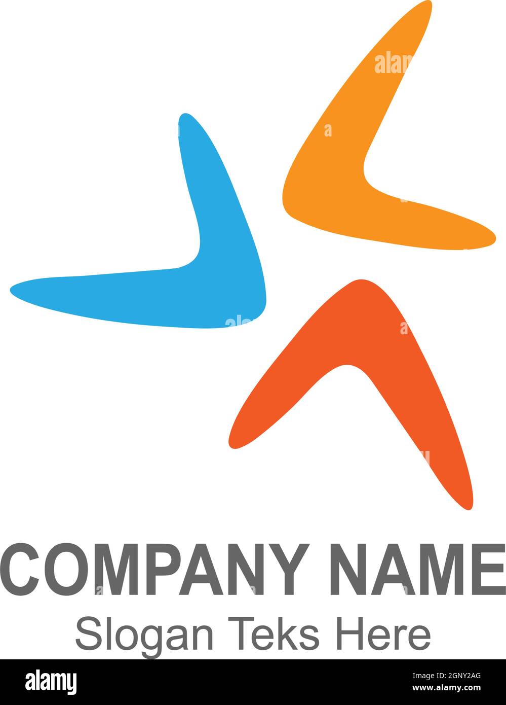 Boomerang logo icon illustration vector flat design template Stock ...