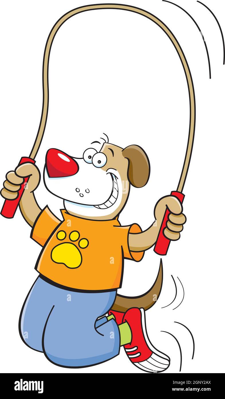 Cartoon illustration of a dog jumping rope Stock Vector Image & Art - Alamy