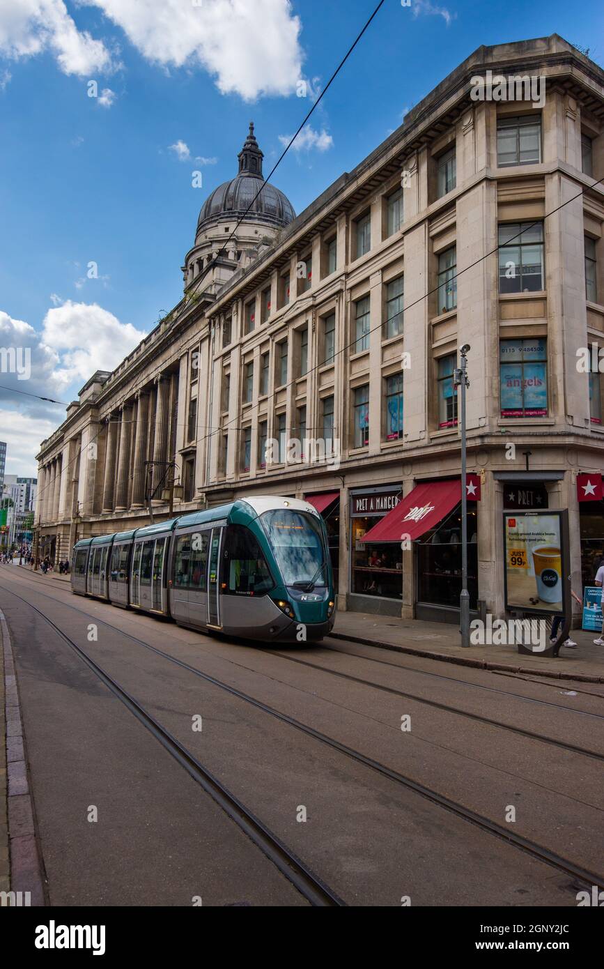 Nottingham city centre tram hi-res stock photography and images - Alamy