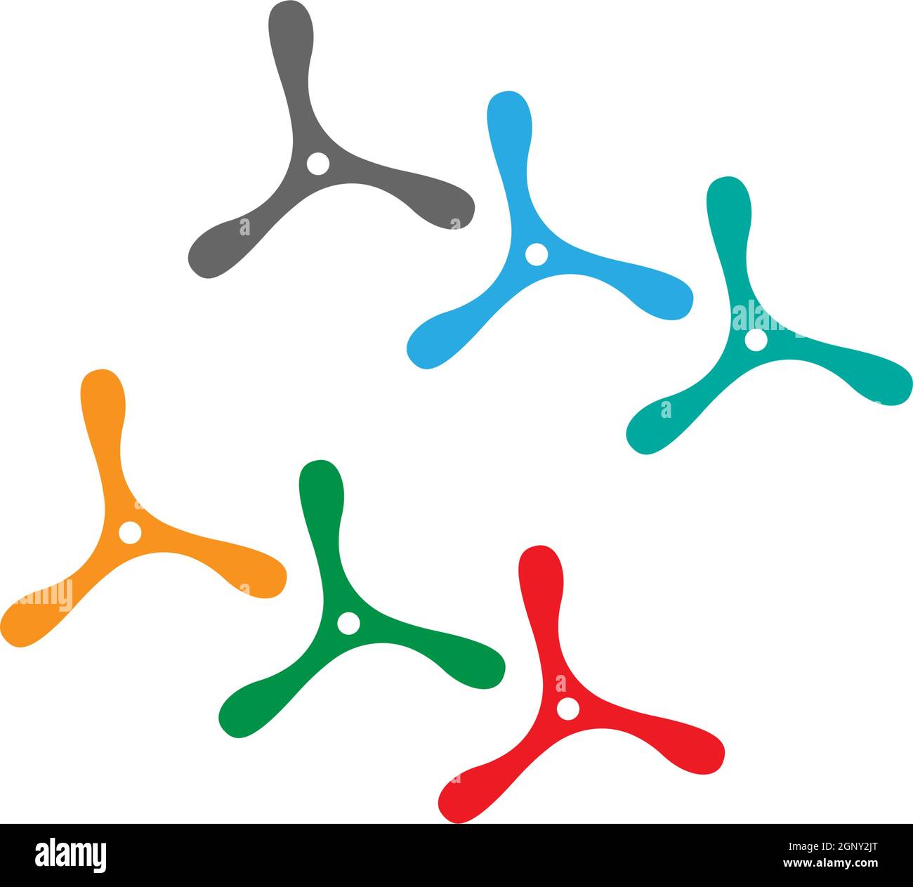 Boomerang logo icon illustration vector flat design template Stock ...