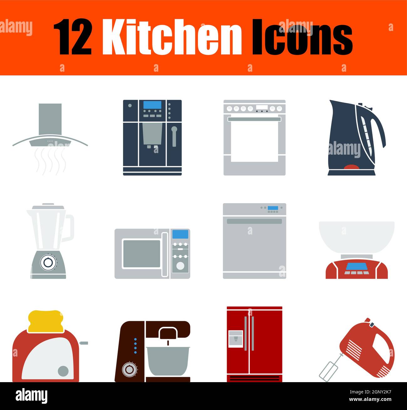 Kitchen Icon Set Stock Vector Image & Art - Alamy