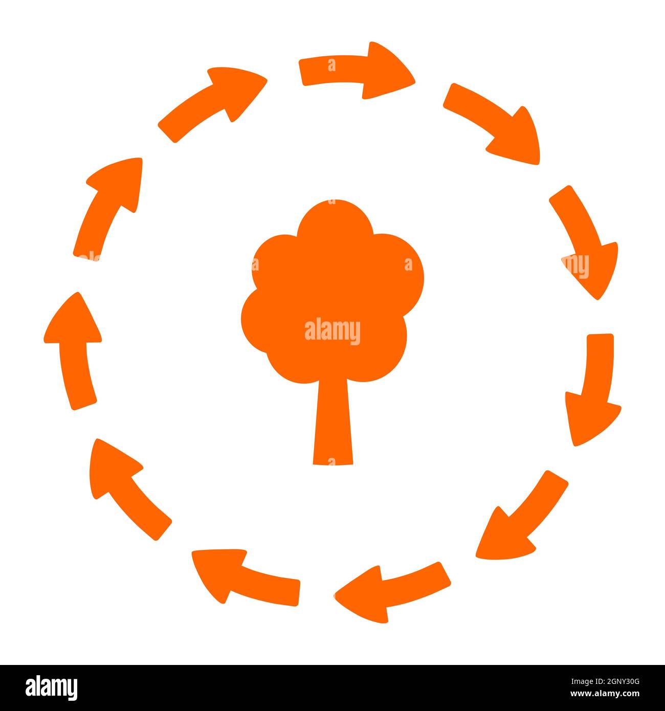 Tree and arrows Stock Photo - Alamy