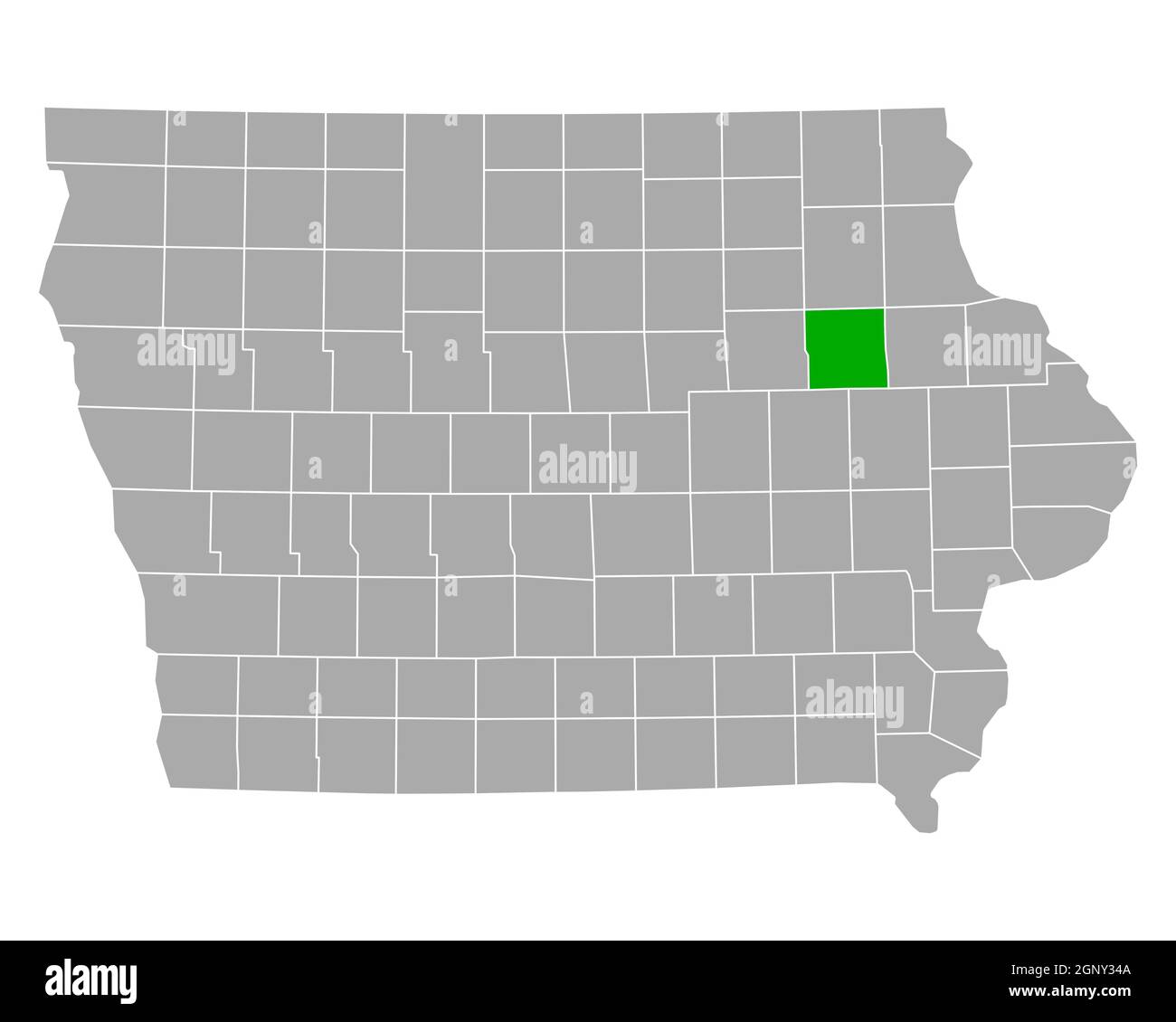 Map of Buchanan in Iowa Stock Photo - Alamy