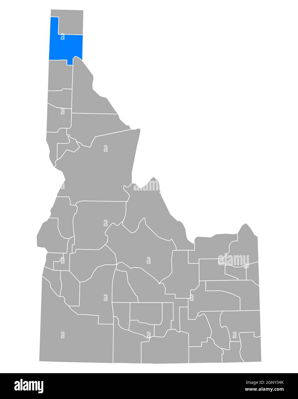 Map of Bonner in Idaho Stock Photo - Alamy