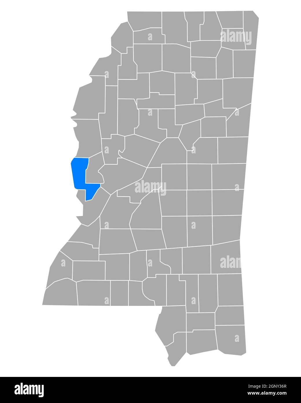 Map of Issaquena in Mississippi Stock Photo - Alamy