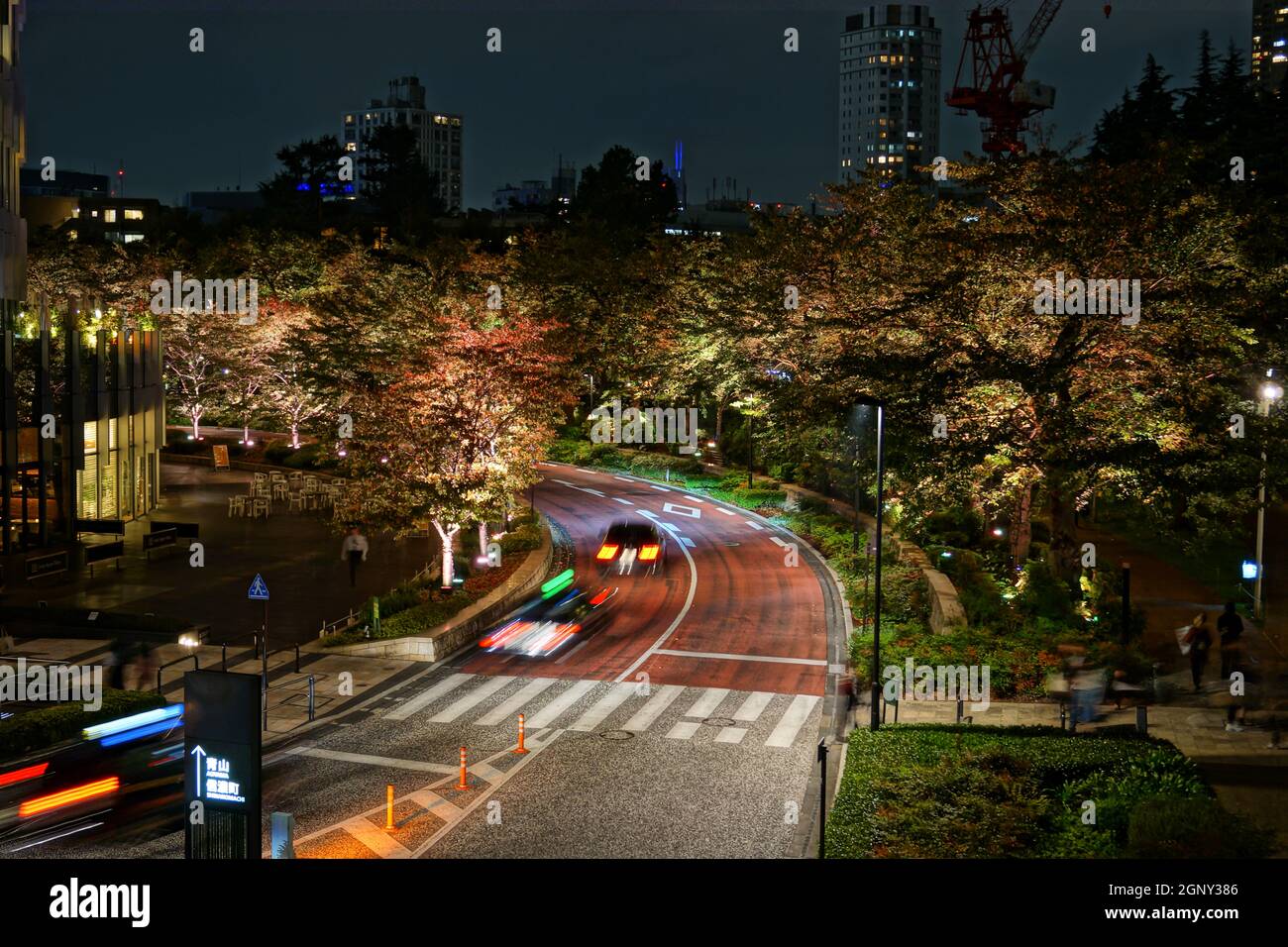 Tokyo Midtown back of the road. Shooting Location: Tokyo metropolitan ...