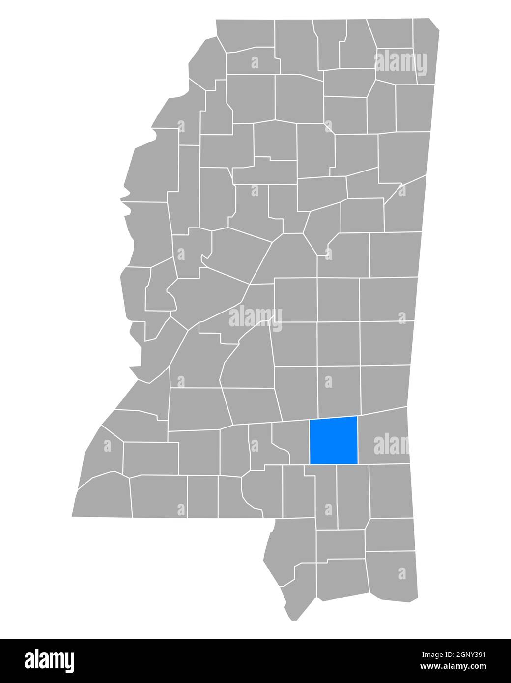 Map of Jones in Mississippi Stock Photo - Alamy