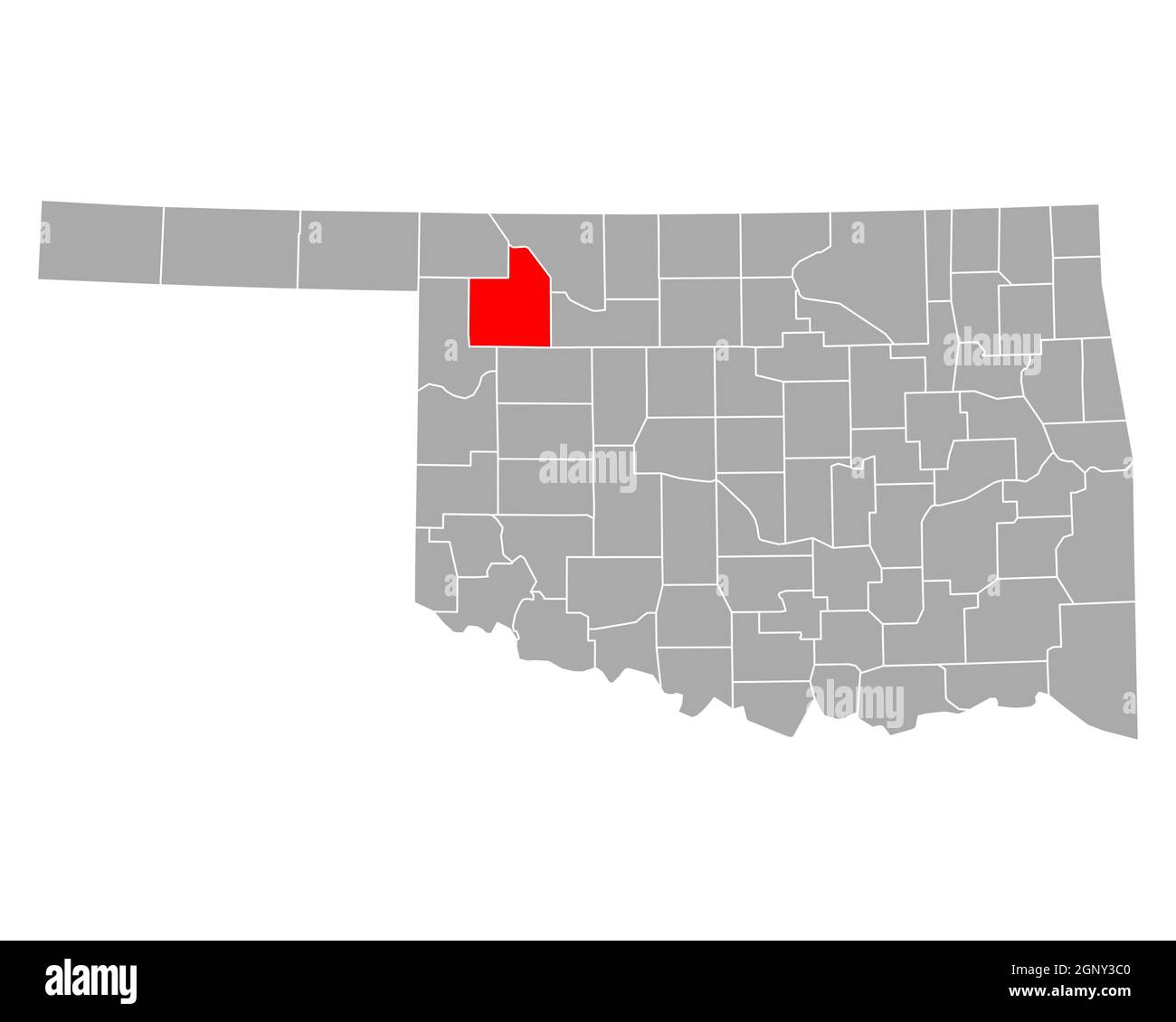 Map of Woodward in Oklahoma Stock Photo - Alamy