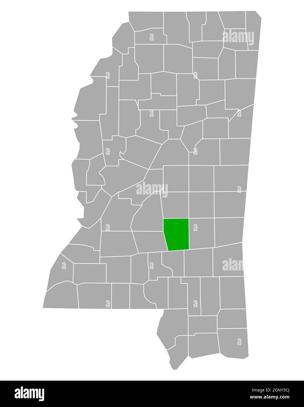 Map of Smith in Mississippi Stock Photo - Alamy