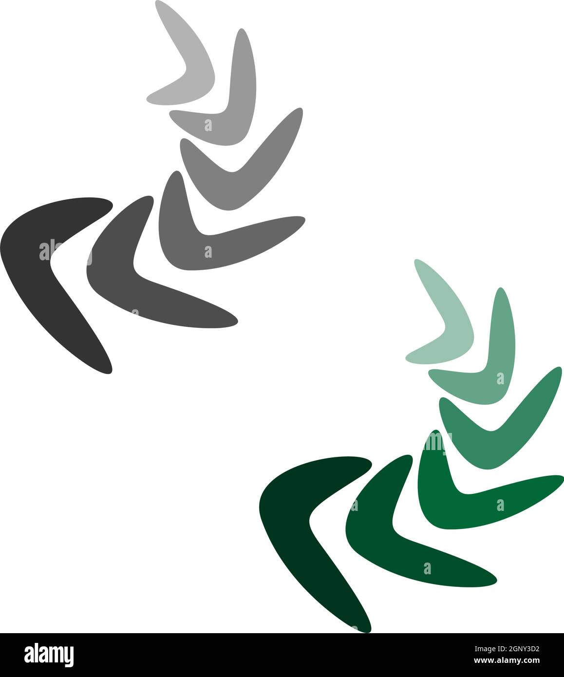 Boomerang logo icon illustration vector flat design template Stock ...