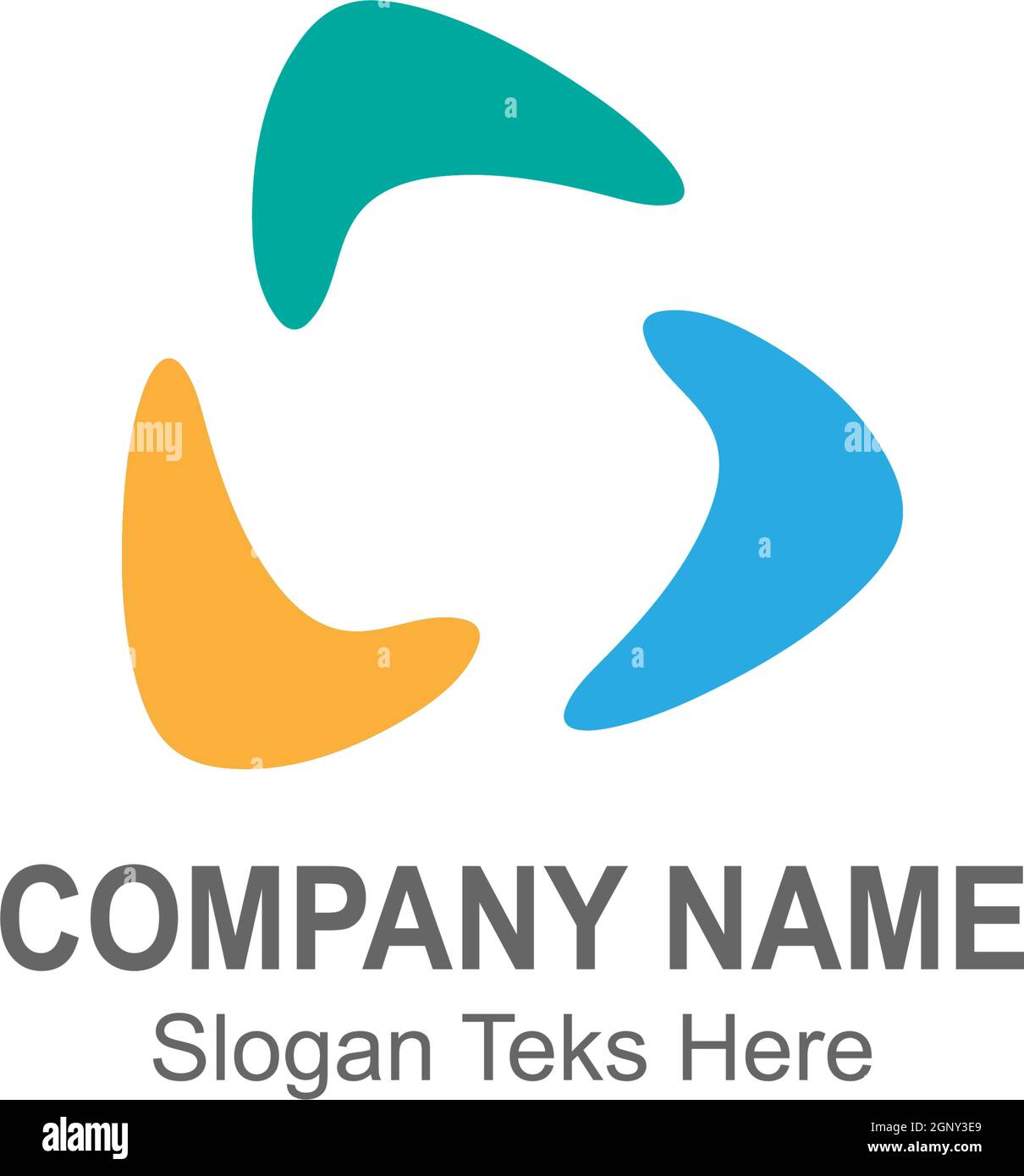 Boomerang logo icon illustration vector flat design template Stock ...