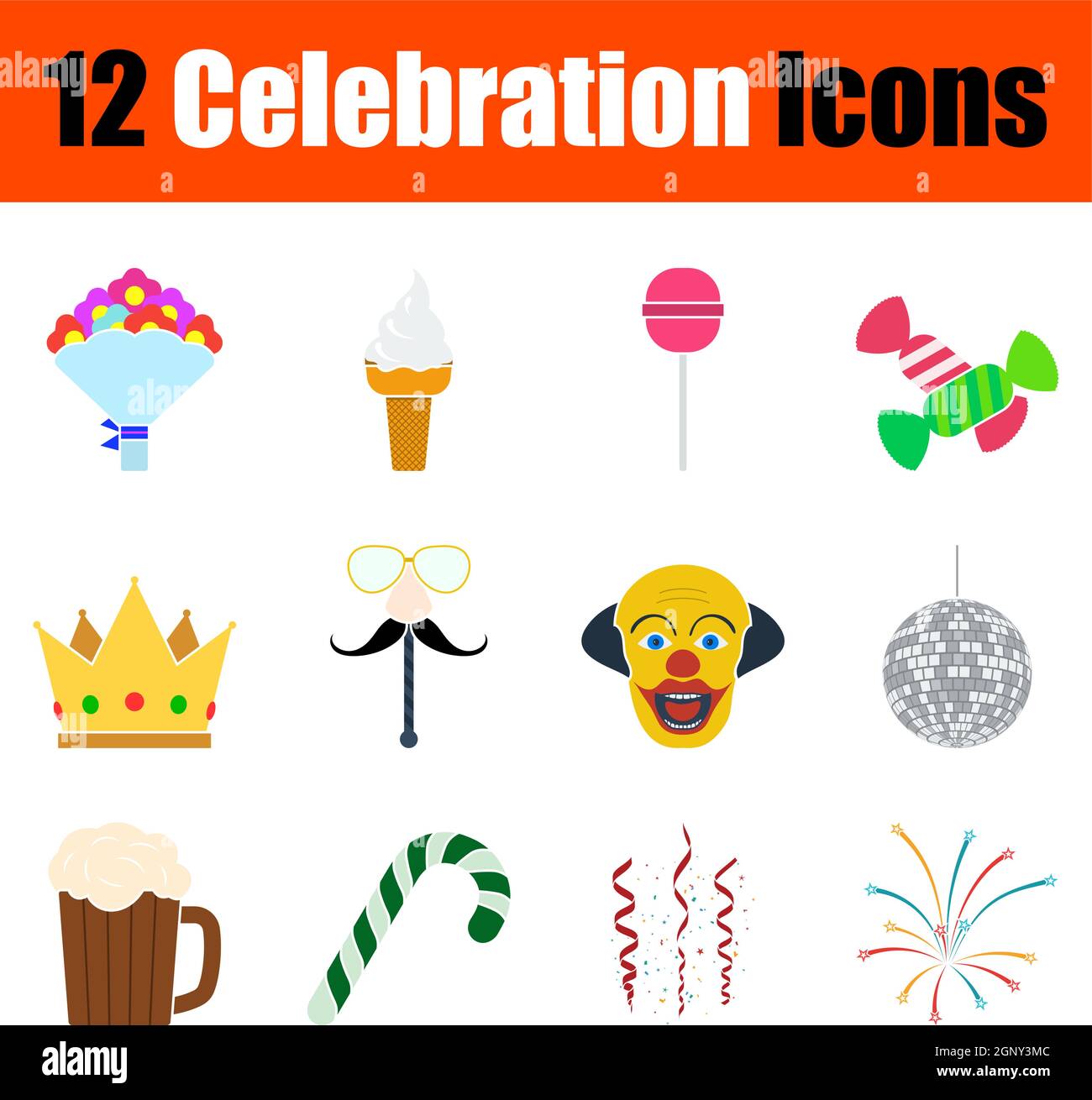 Celebration Icon Set Stock Vector Image & Art - Alamy