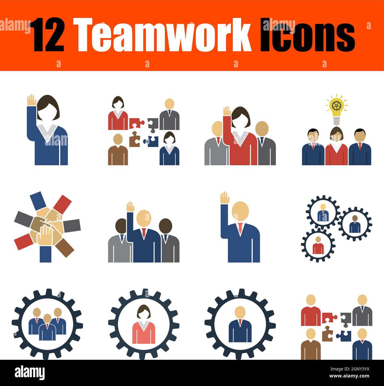 Teamwork Icon Set Stock Vector Image & Art - Alamy
