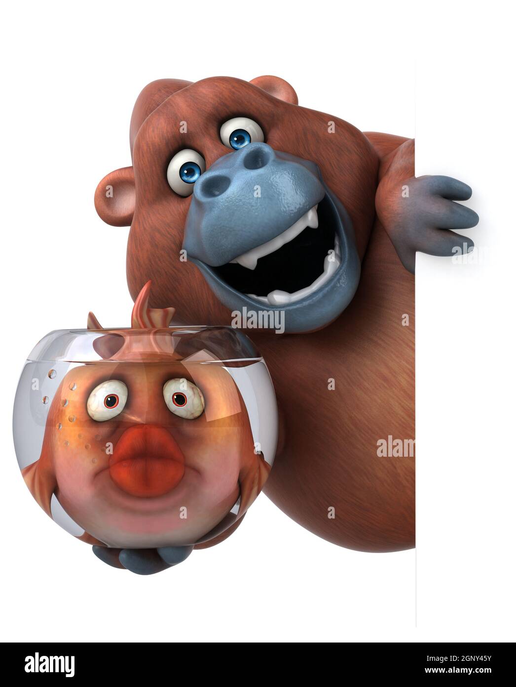 Fun orang outan - 3D Illustration Stock Photo - Alamy