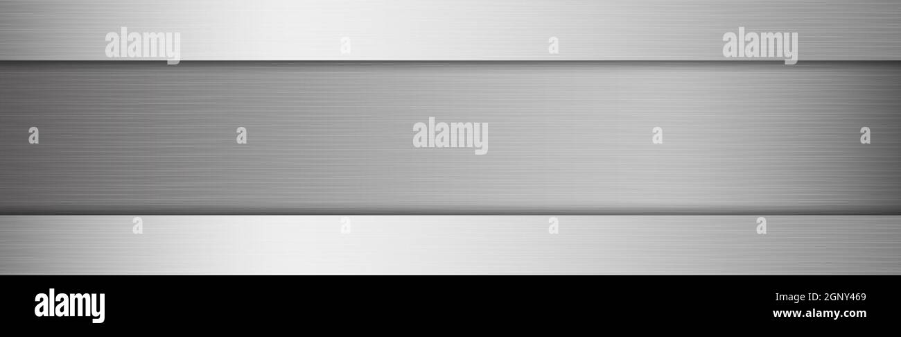 Texture panorama of silver metal with reflection - background Stock ...