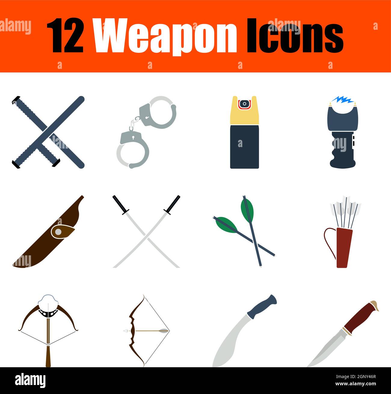 Weapon Icon Set Stock Vector Image & Art - Alamy