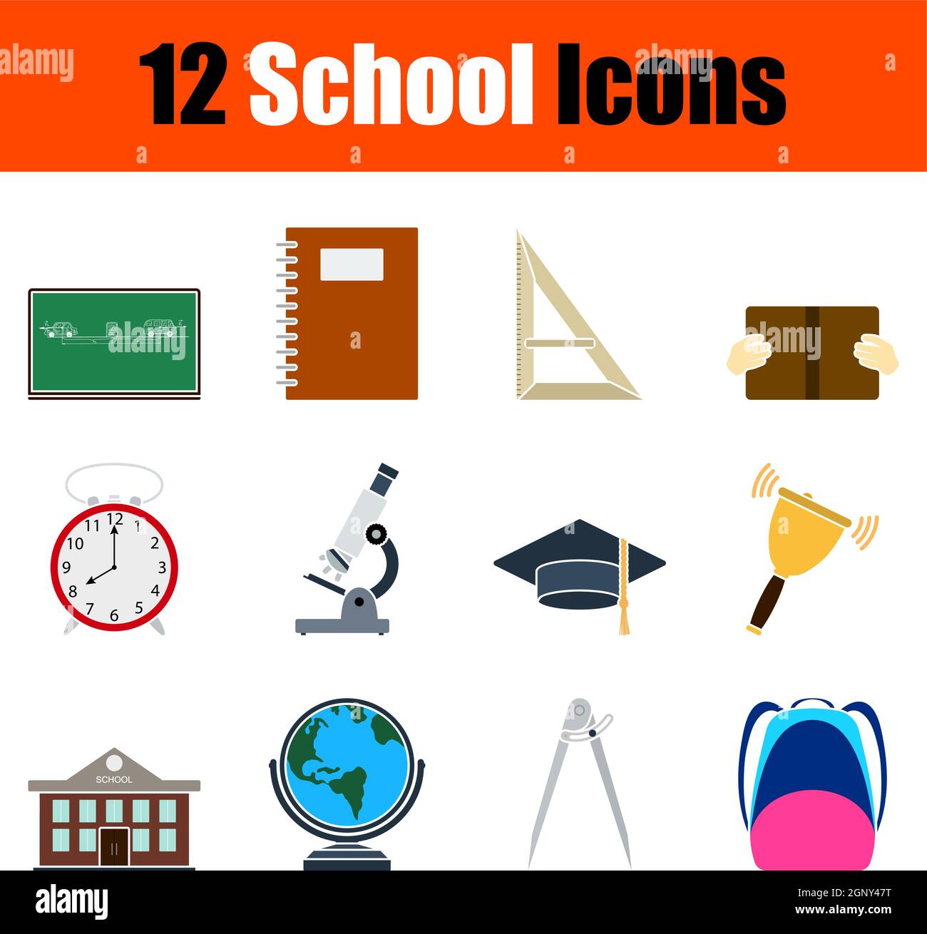 School icon hi-res stock photography and images - Alamy