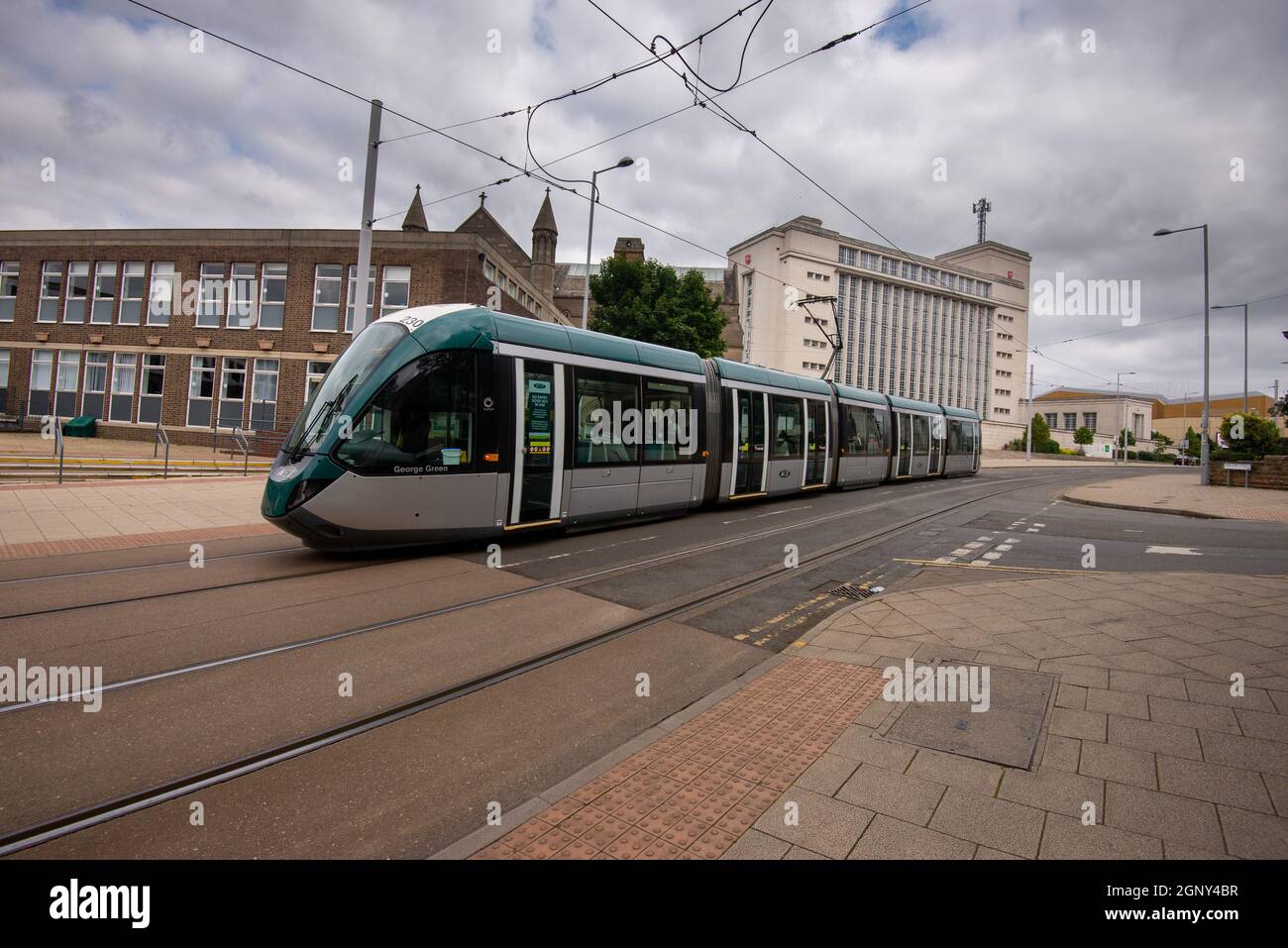 Nottingham City Centre, a Nottingham Express Transit tram Stock Photo ...