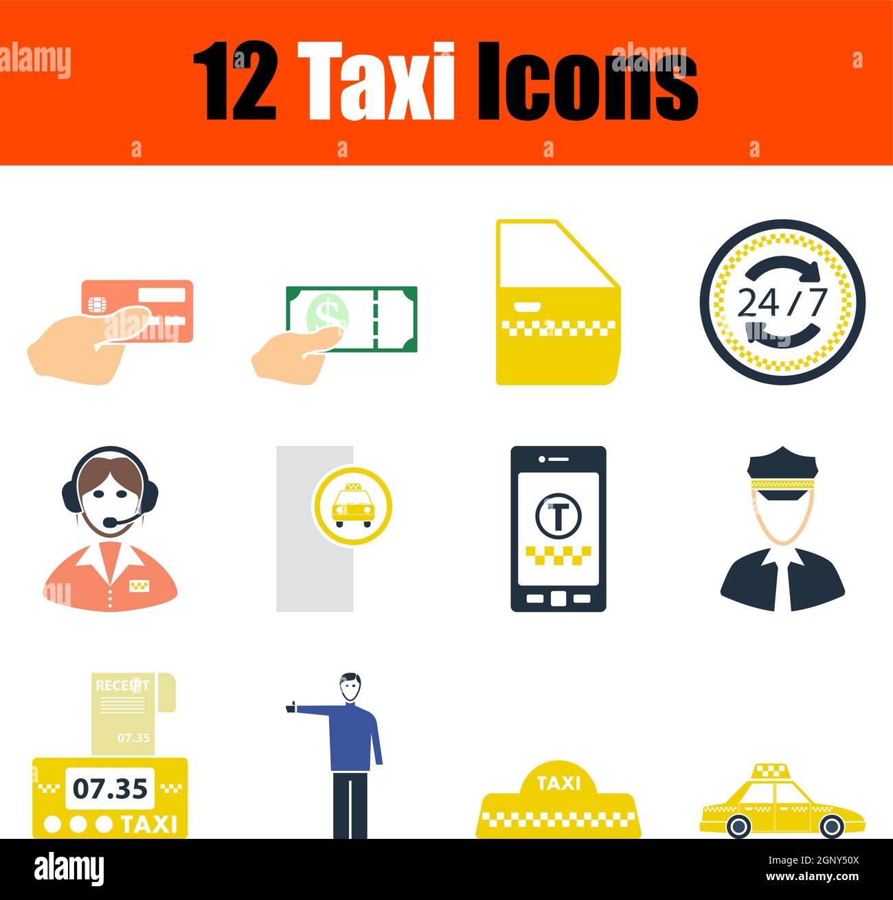 Taxi Icon Set Stock Vector Image & Art - Alamy