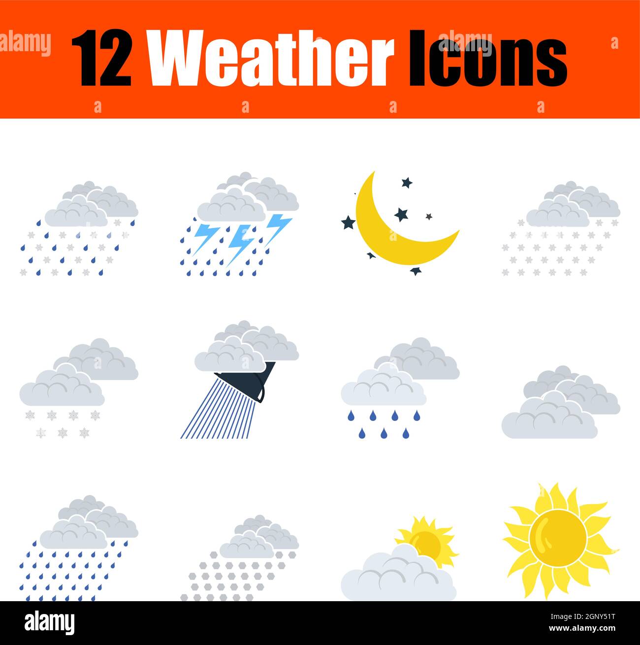 Weather icon Stock Vector Images - Alamy