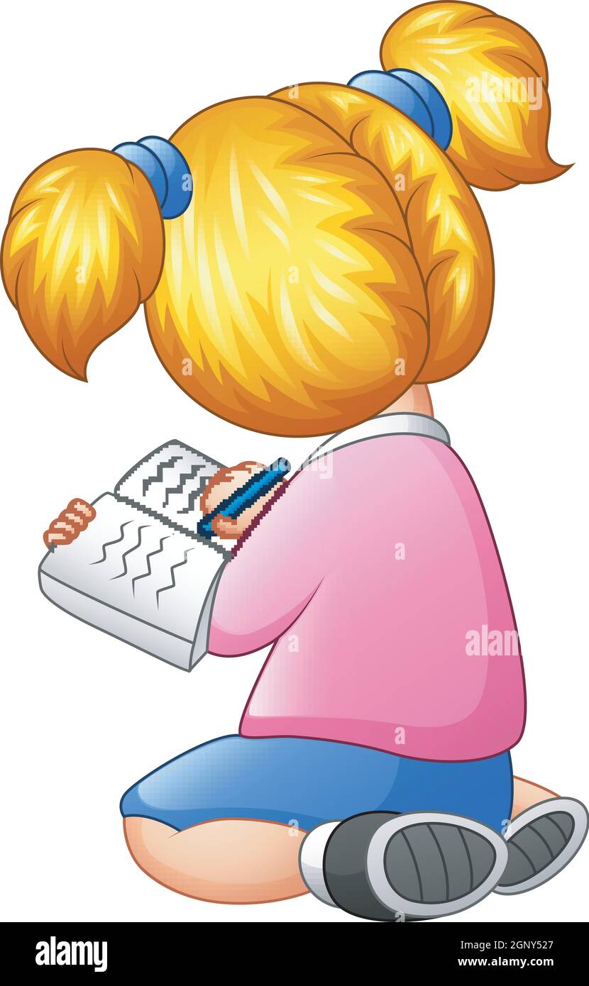 Cartoon young woman sitting on hi-res stock photography and images - Alamy