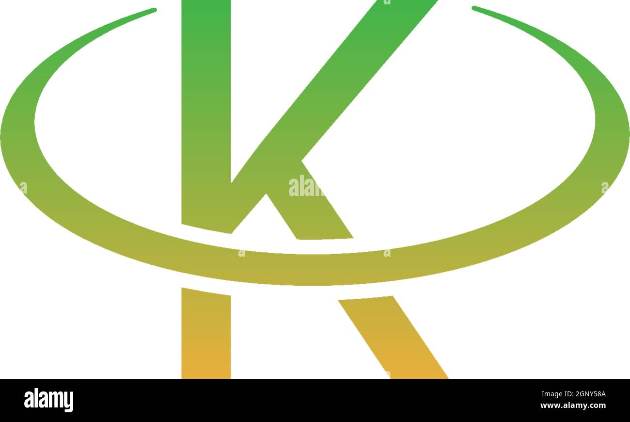 K Letter circle Logo, Concept Letter K + icon circle illustration Stock ...