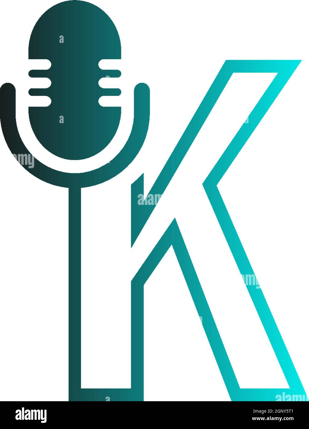 Mic, podcast combine with letters design vector icon Stock Vector Image ...