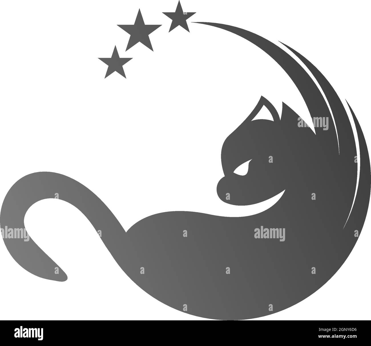 Black cat logo vector art Black and White Stock Photos & Images - Alamy