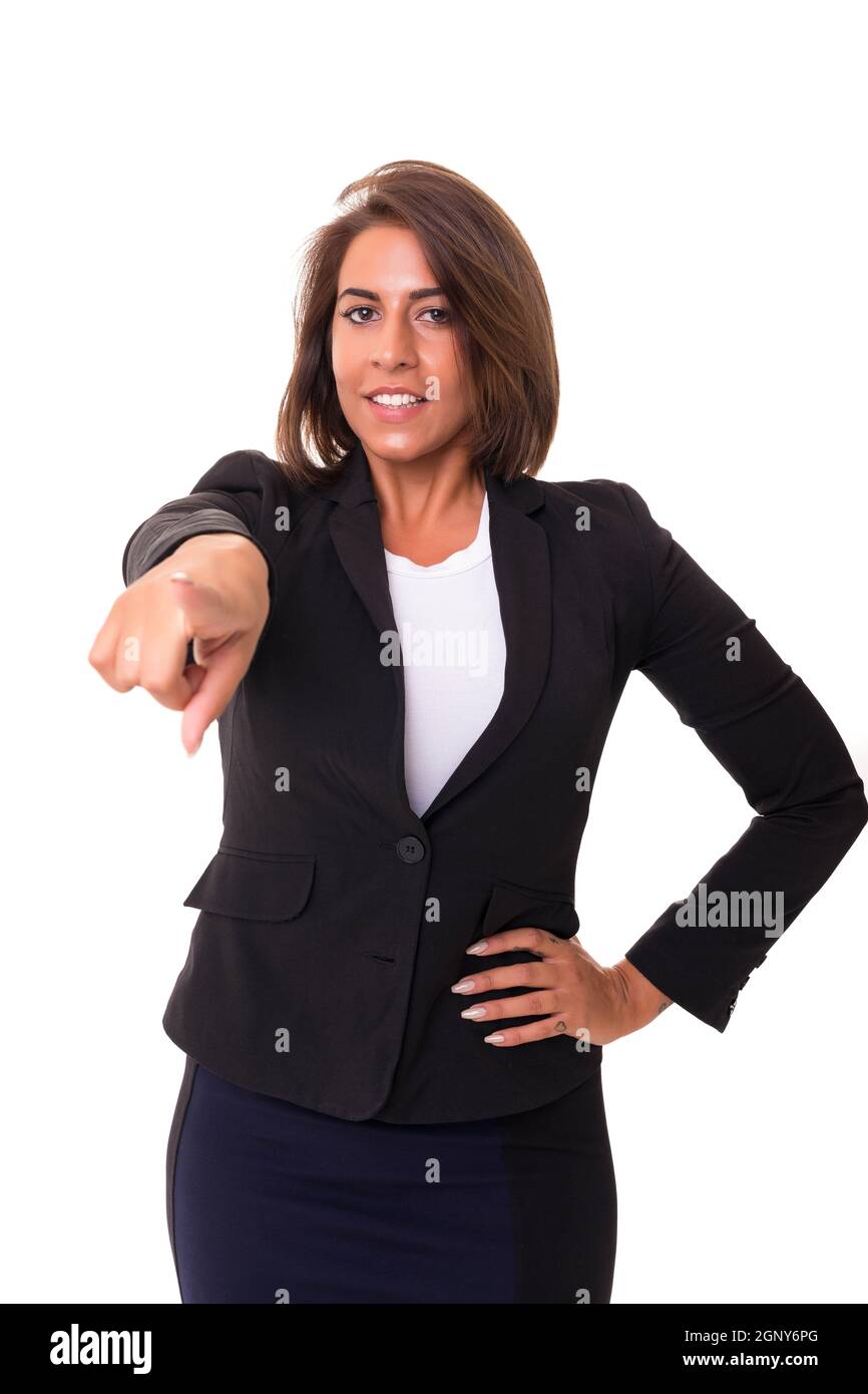 Beautiful young woman signaling ok, isolated over white Stock Photo - Alamy