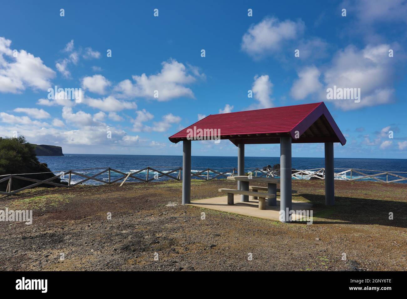 Azores (Portugal) coastline landscape of the island of Sao Miguel ...