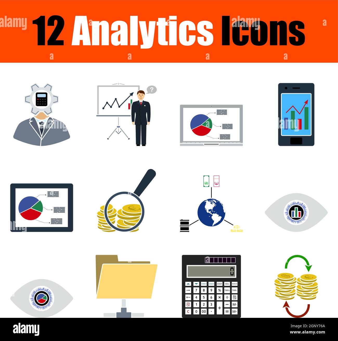 Analytics Icon Set Stock Vector Image & Art - Alamy