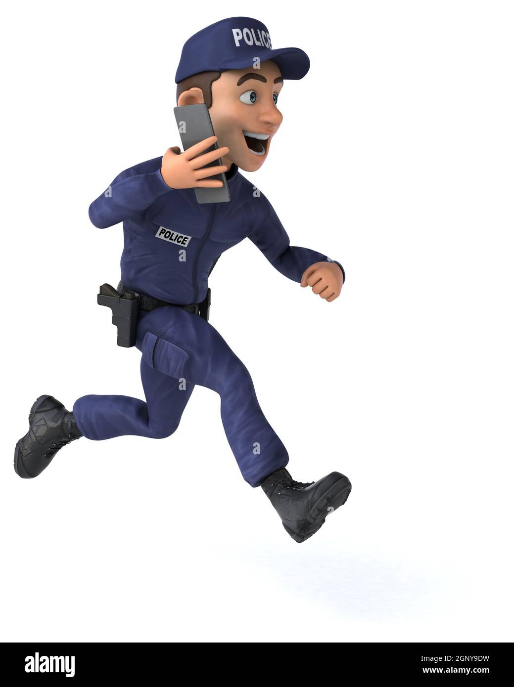 Fun 3D illustration of a cartoon Police Officer Stock Photo - Alamy