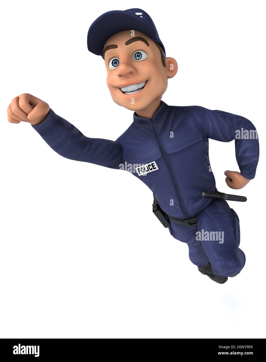 Fun 3D illustration of a cartoon Police Officer Stock Photo - Alamy