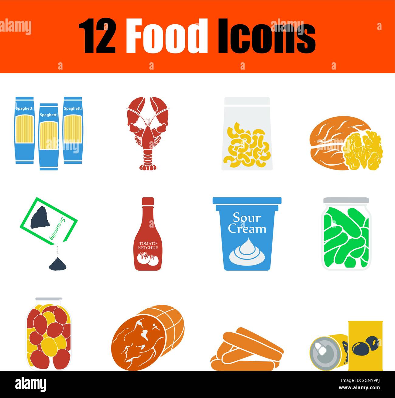 Food Icon Set Stock Vector Image & Art - Alamy