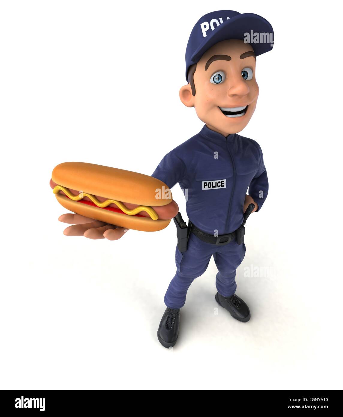 Fun 3D illustration of a cartoon Police Officer Stock Photo - Alamy