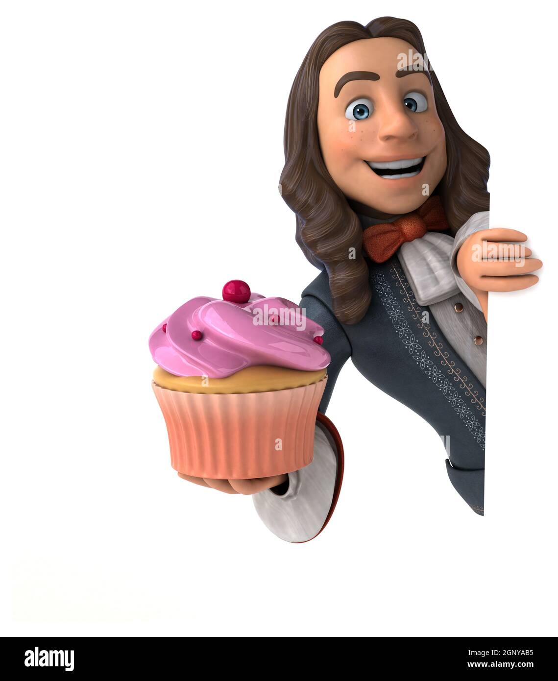 3D Illustration of a cartoon man in historical baroque costume Stock ...