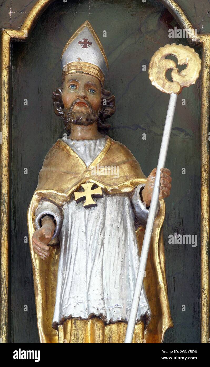 St. Blaise, statue on the high altar at St. Peter's Parish Church in ...
