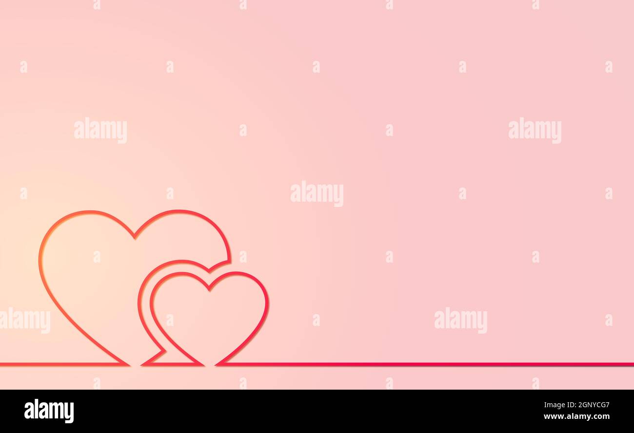 Heart from a red line on a white and yellow background - Vector ...