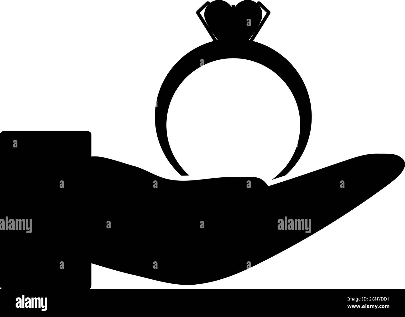 Hand Present Heart Ring Icon Stock Vector Image & Art - Alamy