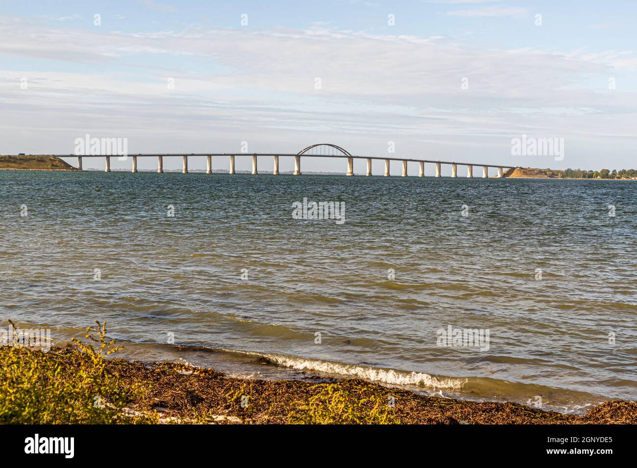 Langeland Bridge, which connects Langeland with the small island of Siø ...