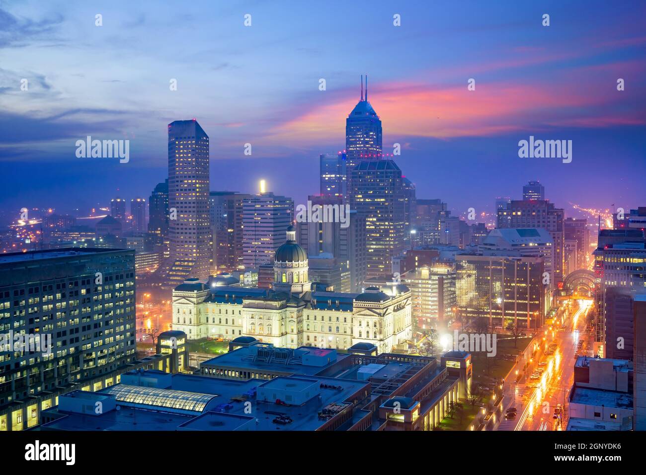 Indianapolis city downtown skyline cityscape of USA Stock Photo - Alamy