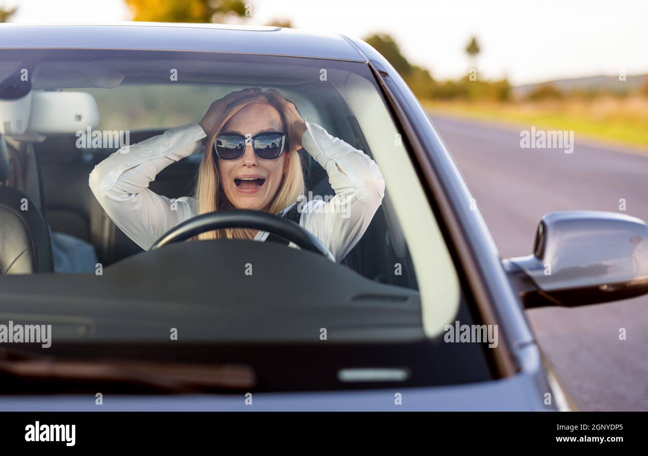 Screaming in the car hi-res stock photography and images - Alamy