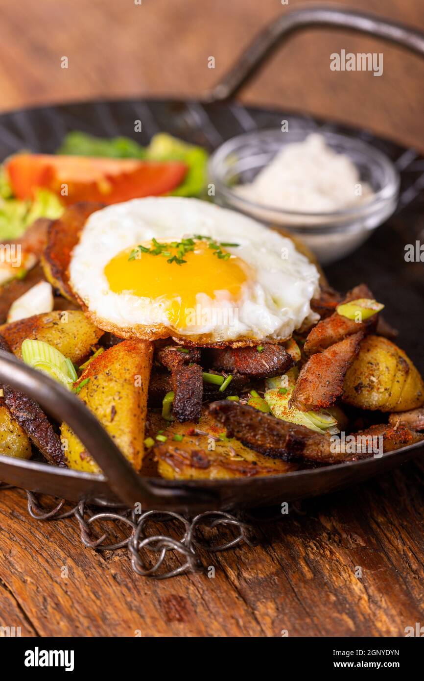 tyrolean potato groestl in a pan Stock Photo - Alamy