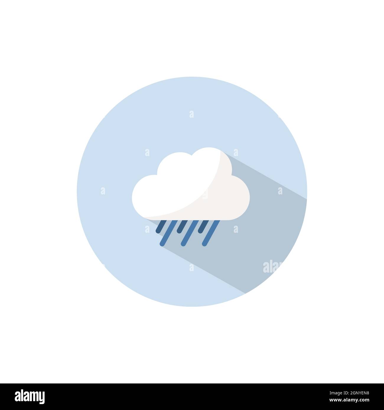 Rain and cloud. Flat icon on a circle. Weather vector illustration ...