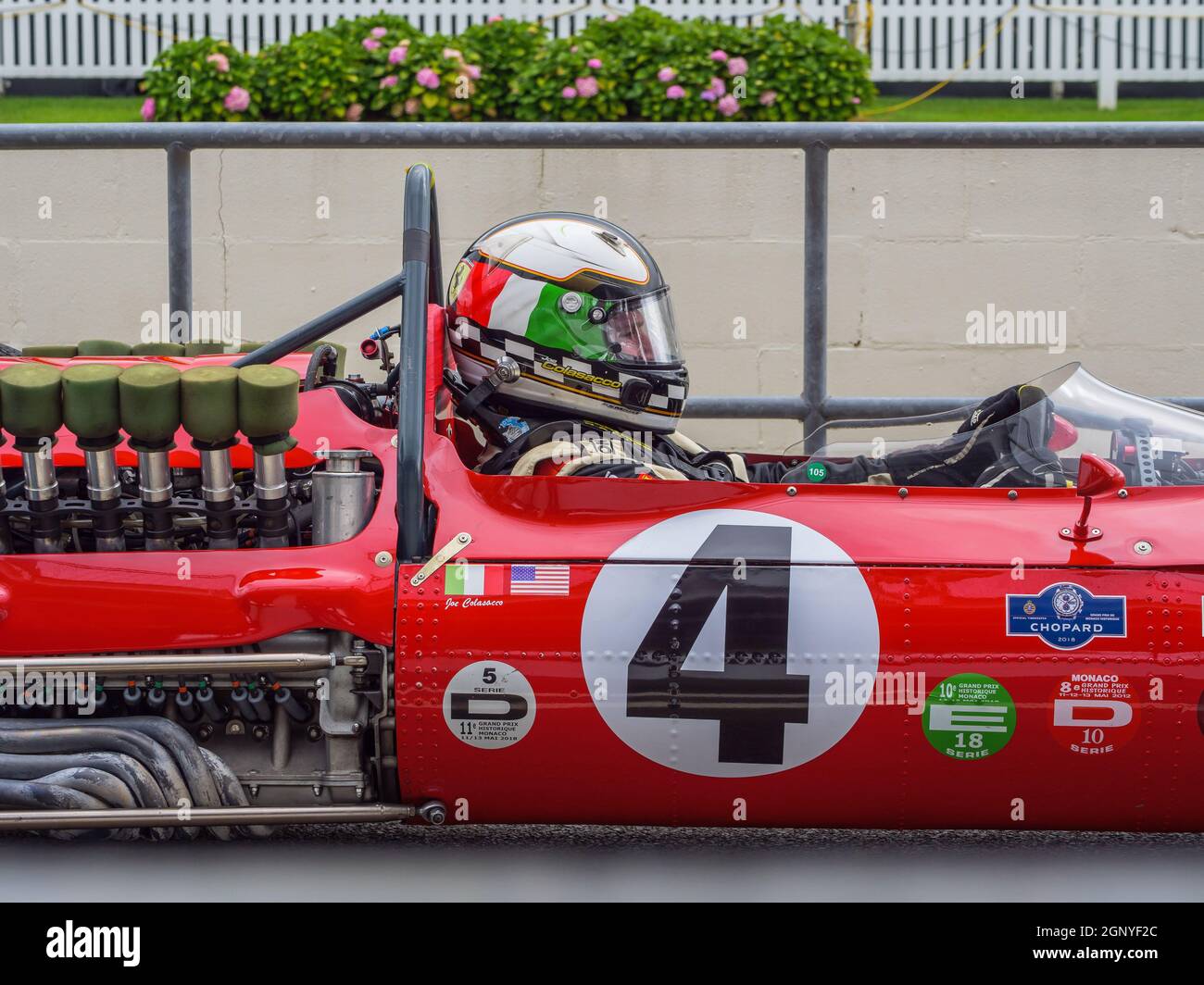 Joe Colasacco Ferrari 1512 at Goodwood motor race circuit 2021 Stock ...