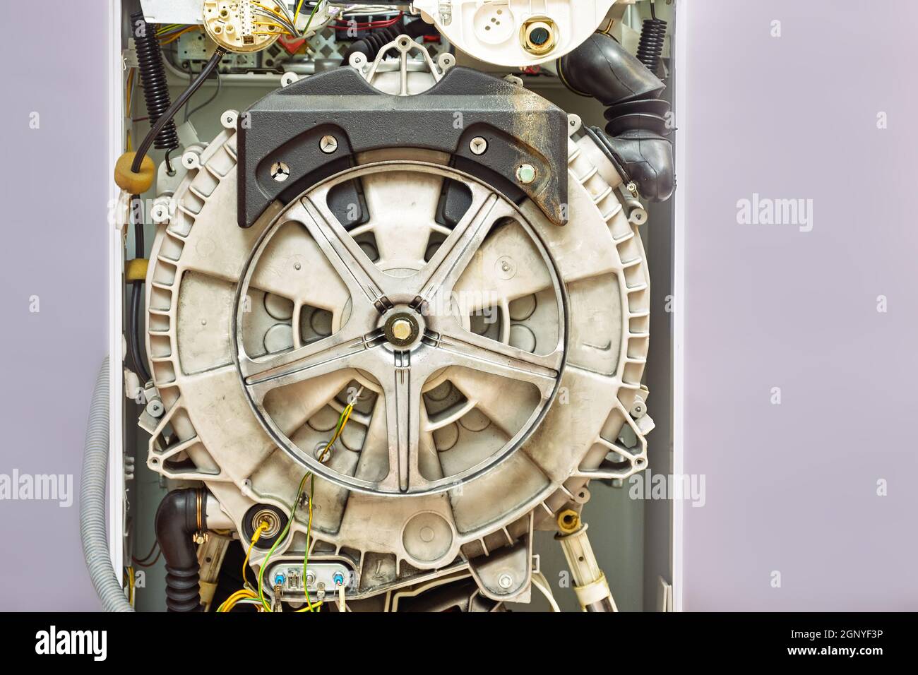 disassembled clothes washing machine. back view Stock Photo - Alamy