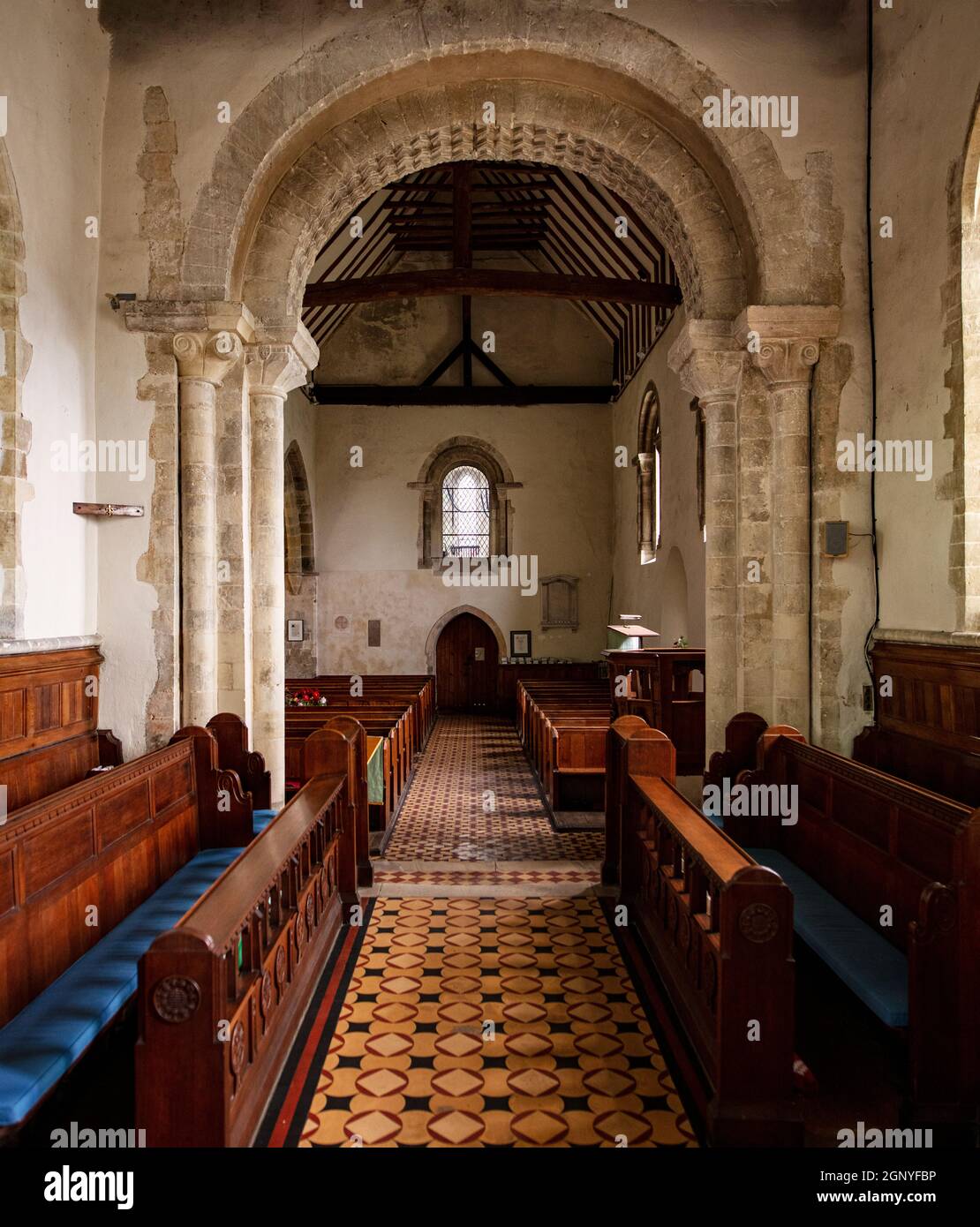 Interior of St Michael's Church, Amberley, West Sussex, UK Stock Photo ...
