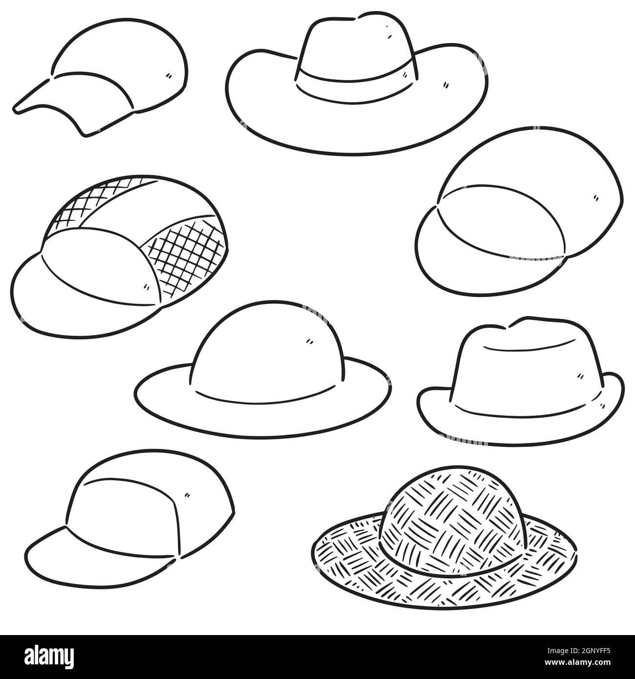 Hand drawn top hat Black and White Stock Photos & Images - Alamy