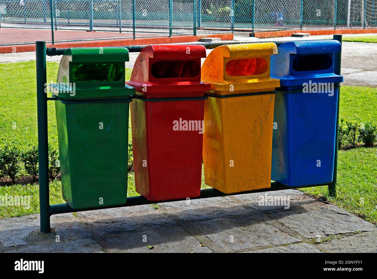 Trash cans recycle, Rio de Janeiro Stock Photo - Alamy