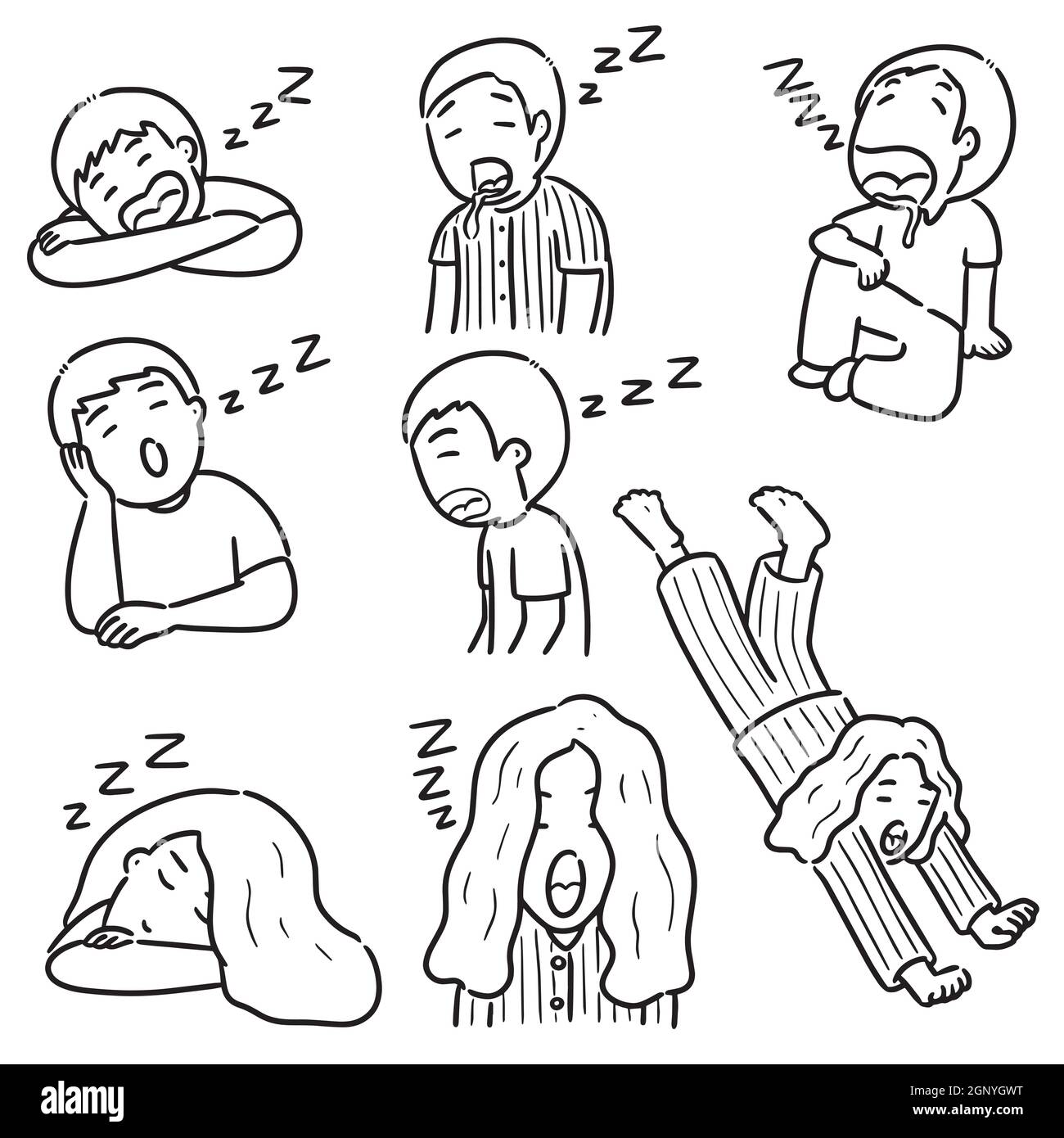 vector set of sleeping people Stock Vector Image & Art - Alamy